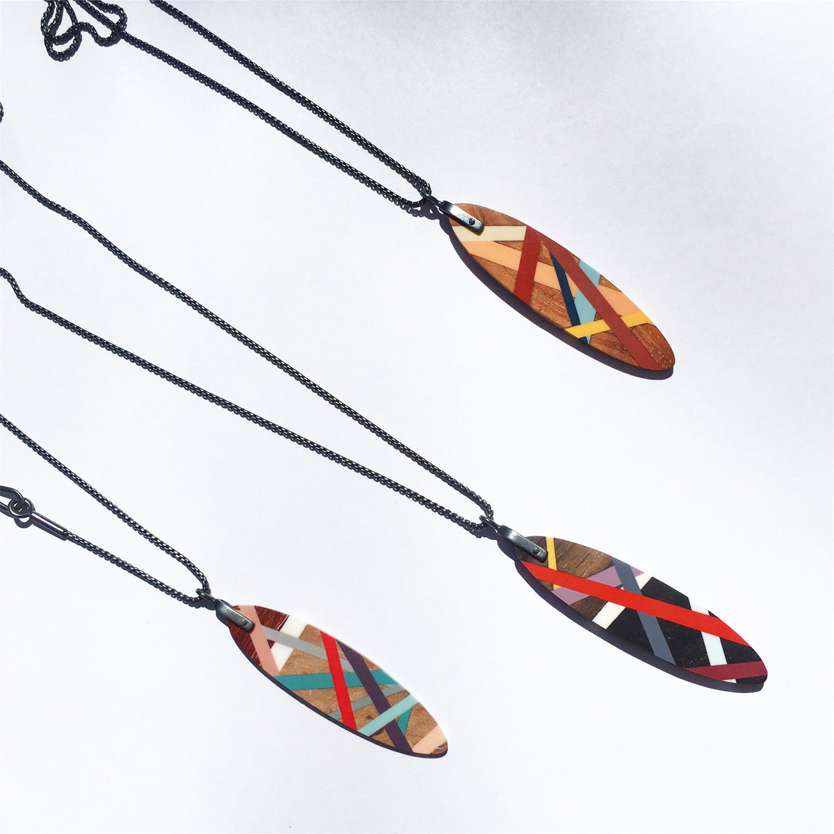 Flame Pendant | Wood and Resin Inlay Jewelry